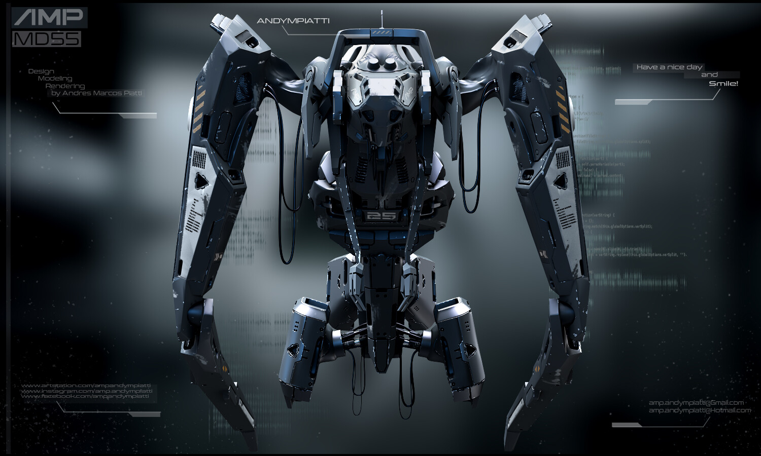 The Stunning 3d Robot & Mech Designs of Andy M Piatti